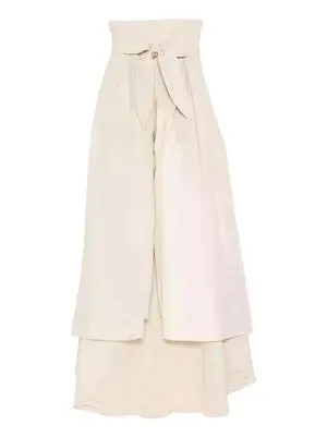 NAEEM KHAN Naeem Khan Overskirt Silk Trousers