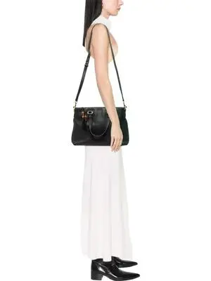 Gucci Calfskin Bamboo Tassel Satchel - Black