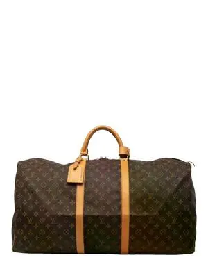 LOUIS VUITTON Monogram Keepall 60 Travel Bag - Brown