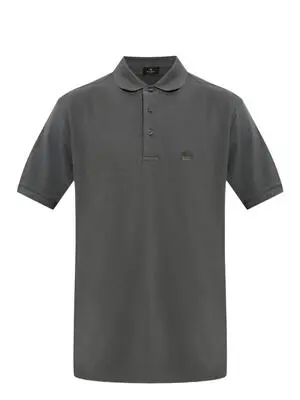 Etro Logo Cotton Polo Shirt - Grey