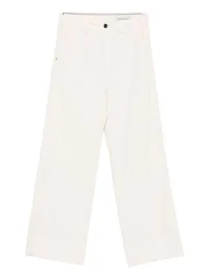 WHITE SAND Cotton Trousers - Brown