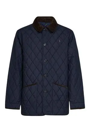 Polo Ralph Lauren POLO RALPH LAUREN Quilted Corduroy-Collar Coat Blue