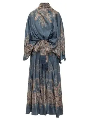 Zimmermann Valiant Silk Long Dress - Blue
