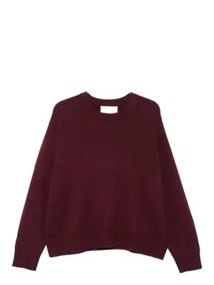 Soft Goat Wool Crewneck Jumper - Red