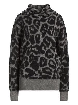 Stella McCartney Leopard-print Turtleneck Wool Blend Sweater - Black