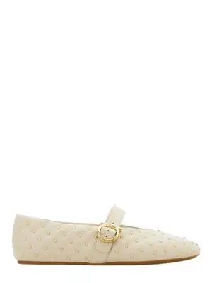 FERRAGAMO Ferragamo Leather Quilted Ballet Flats White