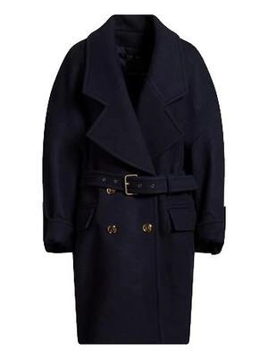 Balmain Coat Size Wool, Cashmere - Navy