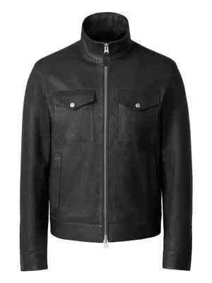 Mackage Otto-pb Pebble Leather Jacket - Black