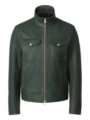 Mackage Otto-pb Pebble Leather Jacket - Evergreen
