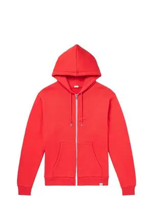 TOTEME TOTEME - Cotton-Fleece Zip-Up Hoodie - Men - Red - S Red