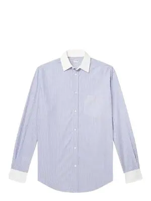 TOTEME Striped Cotton-poplin Shirt - Blue