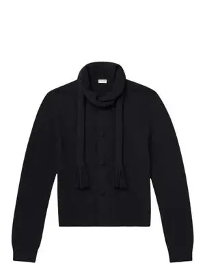 TOTEME Cashmere Scarf-detailed Cardigan - Black
