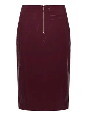 SELF-PORTRAIT Vinyl Midi Skirt - Red