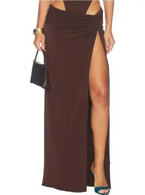 Andamane Zohra Maxi Skirt In Chocolate - Dark Brown