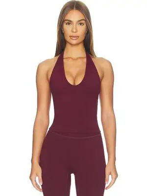 437 Halter Tank Top - Black Cherry