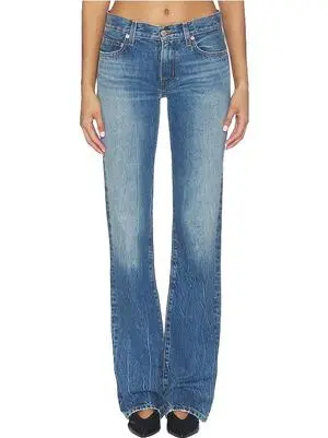 Eterne Denim Low Rise Bootcut Jean In Blue - Medium Indigo