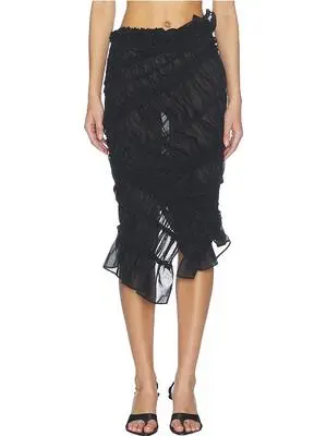 Magda Butrym Ruched Poplin Skirt - Black
