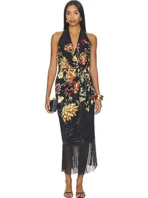 Hemant & Nandita Front Draped Midi Dress - Black