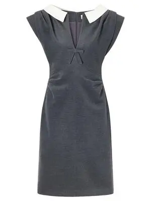 SHUSHU/TONG Gathered Wool-blend Midi Dress - Gray