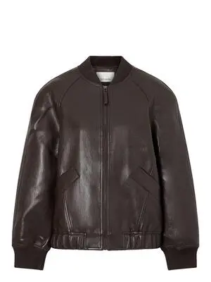 THE FRANKIE SHOP Alena Coated Bomber Jacket - Brown