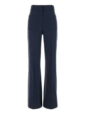 Victoria Beckham Twill Alina Pant - Blue