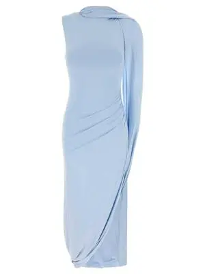SELF-PORTRAIT Stretch Viscose Dress - Blue