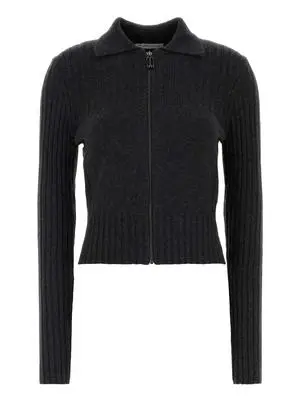 Victoria Beckham Wool Blend Cardigan - Gray