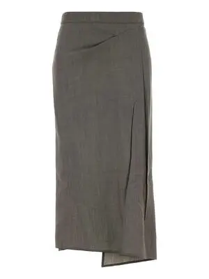 Victoria Beckham Dove Grey Wool Blend Skirt - Gray