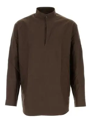 LEMAIRE Chocolate Poplin Shirt - Brown