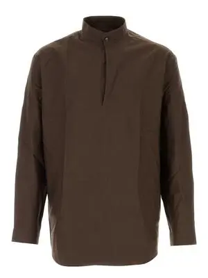 LEMAIRE Chocolate Poplin Shirt - Brown