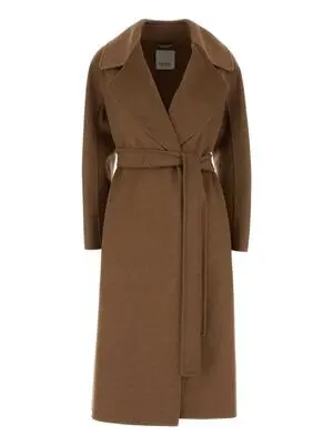 Max Mara S Maxmara Women Camel Wool Blend Maris Coat Brown
