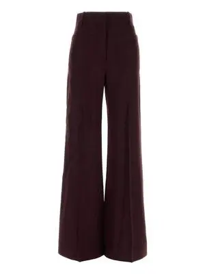 Victoria Beckham Wool Alina Wide-leg Pant - Purple