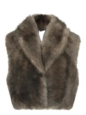 Brunello Cucinelli Shearling Sleeveless Jacket - Brown