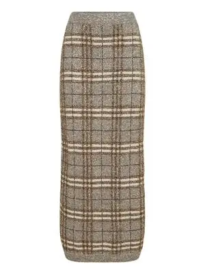Brunello Cucinelli Check Sparkling Skirt - Grey