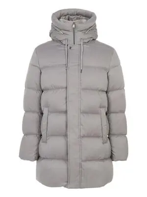 Herno Quilted Hooded Down Jacket Gray