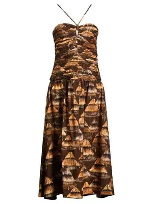 Farm Rio Sleeveless Dress - Brown
