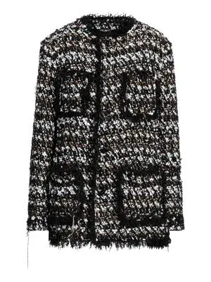 Dolce & Gabbana Single-breasted Tweed Coat - Black