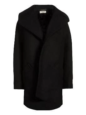 Saint Laurent Single-breasted Coat With Classic Collar - Black