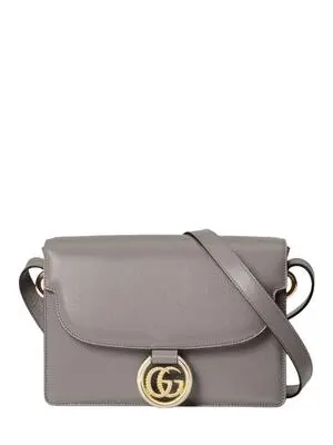 Gucci Double G Pendant Shoulder Bag Gray