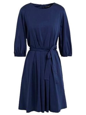 Max Mara Simple Pleated Dress - Blue