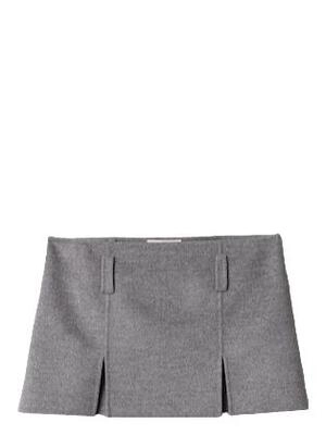 Miu Miu Double Cashmere And Wool Mini Skirt - Grey
