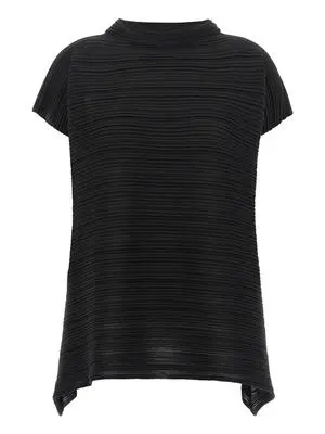 Issey Miyake Oversized Pleated Top Black