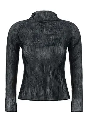 Issey Miyake Chiffon Knotted Pullover Black