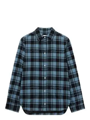 Off-White Check-print Padded Shirt - Blue
