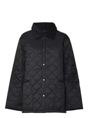 Barbour Diamond-quilted Corduroy-collar Jacket - Black