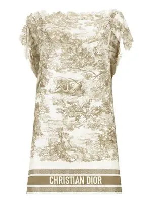 Dior Silk Top With Toile De Jouy Sauvage Print - Nude