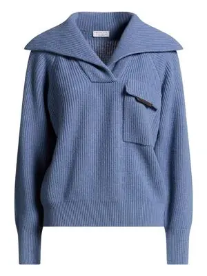 Brunello Cucinelli Solid-color Cashmere Top - Blue