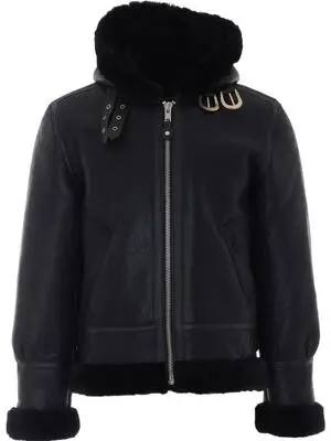 SCHOTT Long-sleeved Leather Jacket - Black