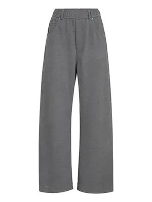 Brunello Cucinelli Smooth Cotton French Terry Trousers - Dark Gray
