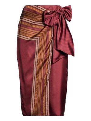 Max Mara Satin Tie-waist Midi Skirt - Brown